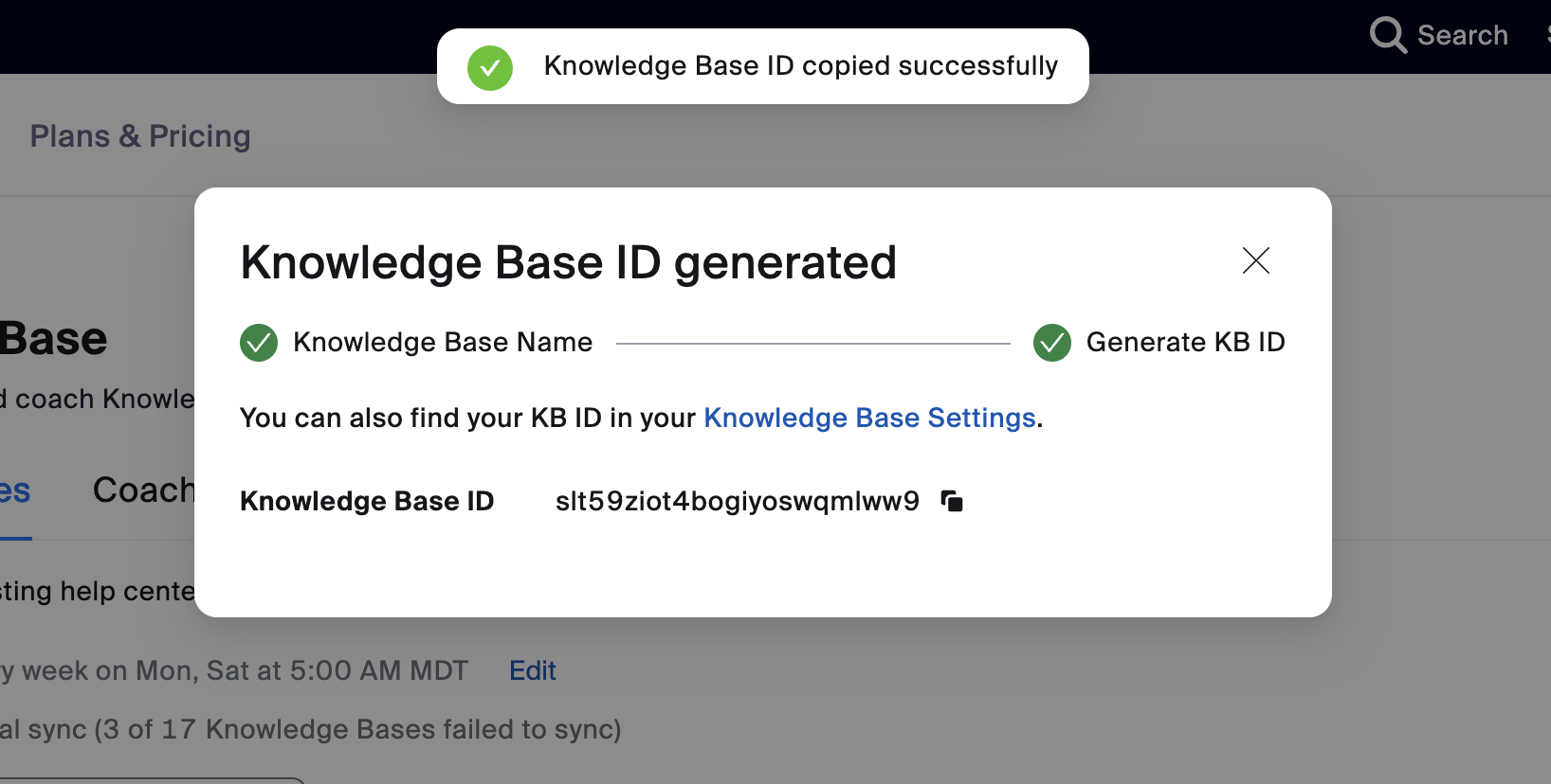 Custom API knowledge base